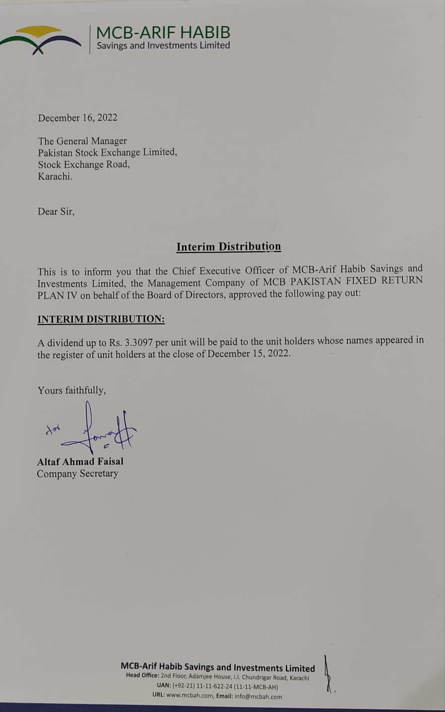 Interim Distribution of MCB Pakistan Fixed Return – MCB Funds ...